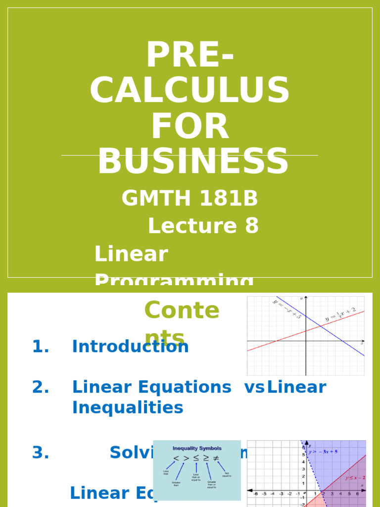 Linear Programming in Business | PDF | Equations | Mathematics