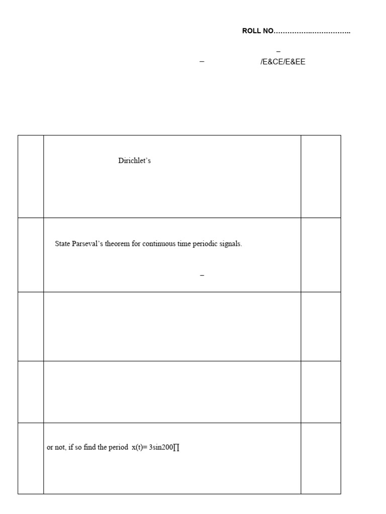 Signal and Systems Exam Paper 2023-24 | PDF | Convolution | Mathematical Analysis