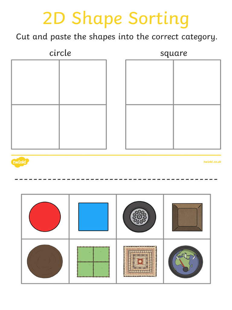 2d Shape Sorting Activity Sheet | PDF