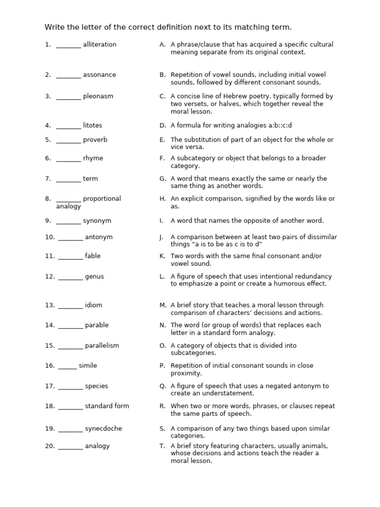 Analogies Term Matching | PDF | Analogy | Word