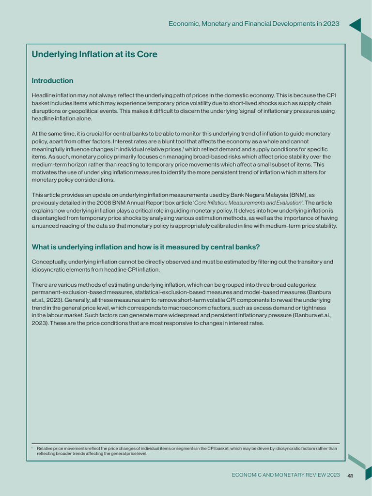 Underlying Inflation at Its Core (BNM 2023) | PDF | Inflation ...