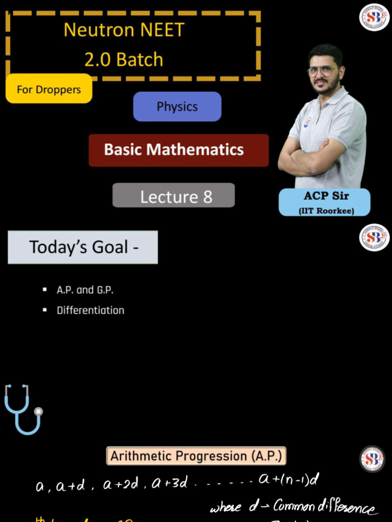Ashish Sir Neutron Neet 2 O Basic Mathematics Lec 8 10 July Compressed | PDF