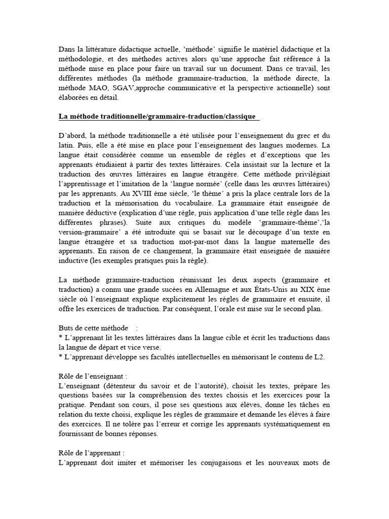 Méthodes d'enseignement des langues étrangères | PDF | Linguistique ...