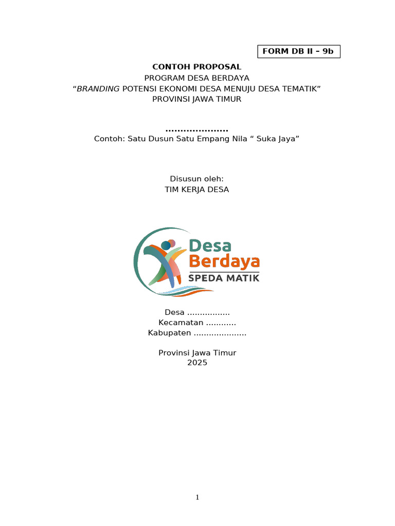 Proposal Ketahanan Pangan Desa Tematik | PDF
