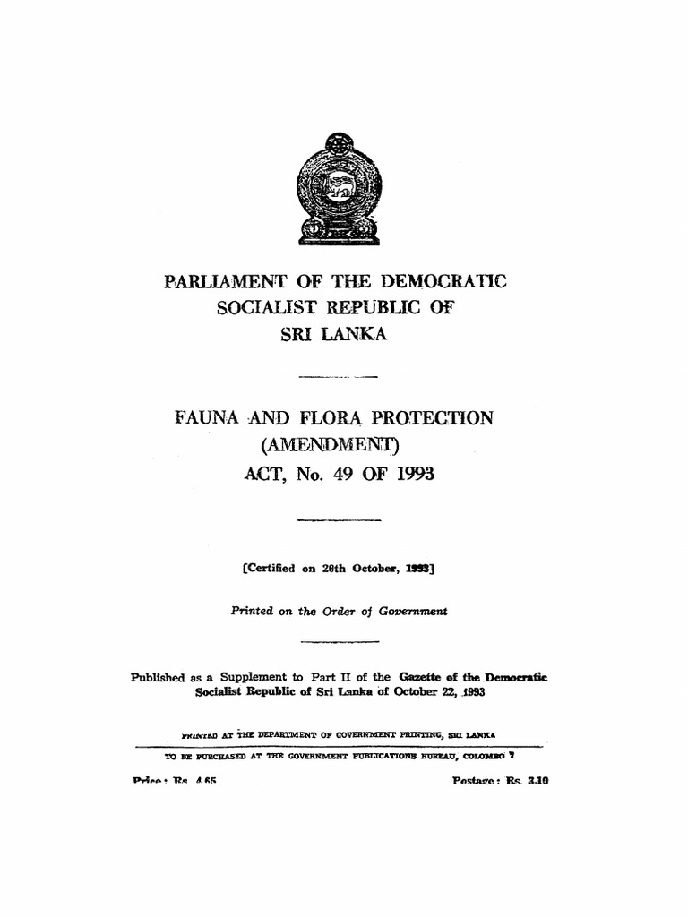 03 - Act 49 - Fauna and Flora Protection | PDF
