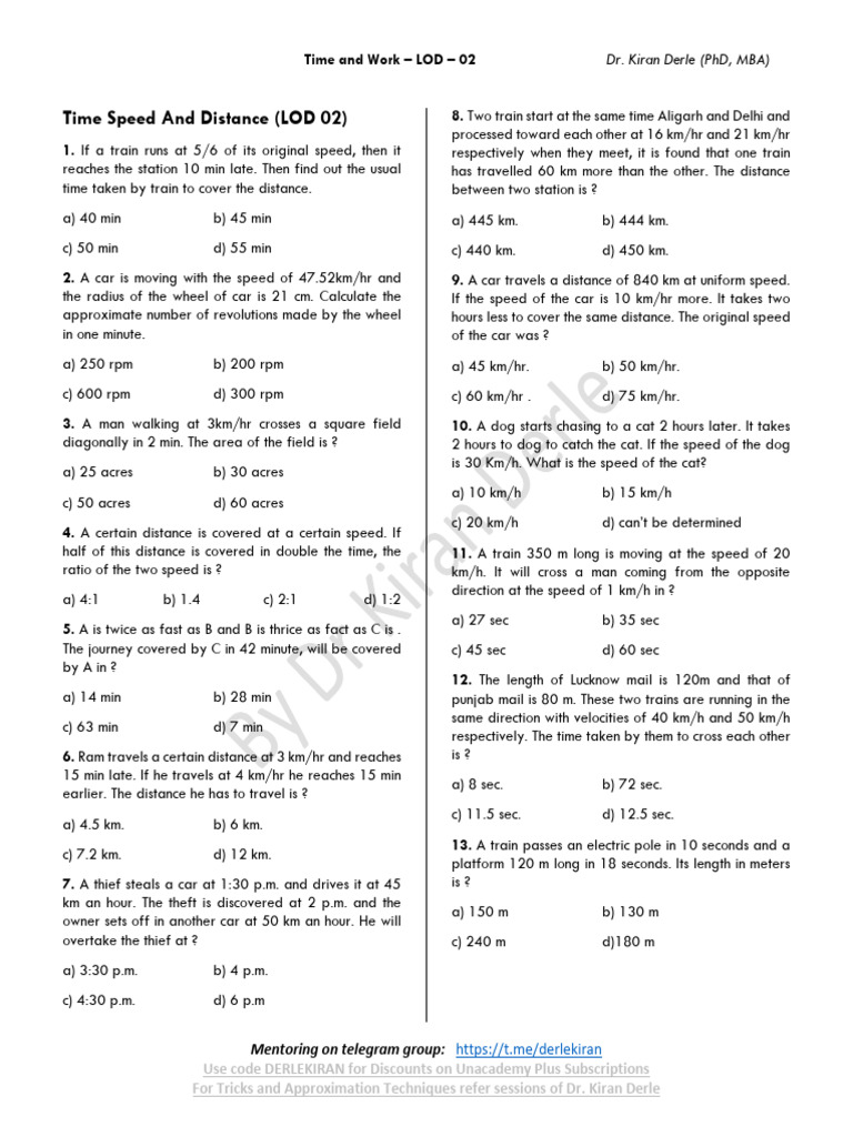 Speed and Distance Problem Solutions | PDF | Speed | Physical Quantities