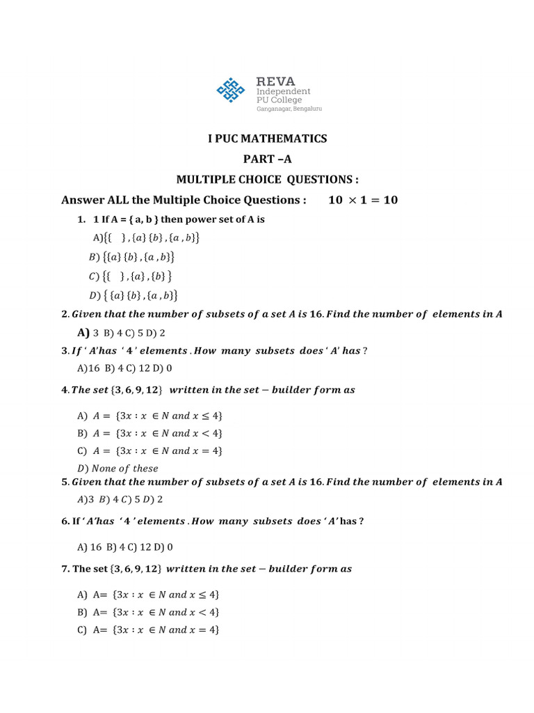 1 Puc MCQS | PDF