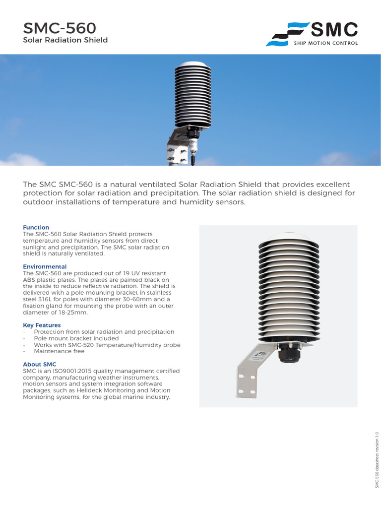 SMC-560 Solar Radiation Shield Overview | PDF