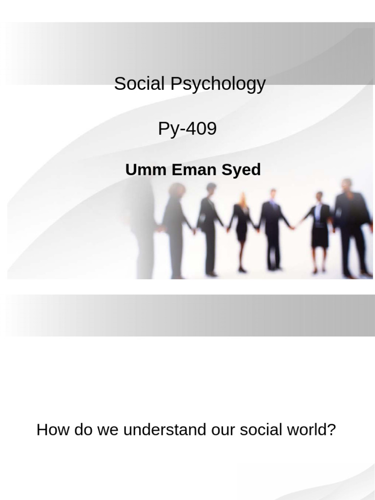 Social Psychology | PDF | Social Psychology | Psychology