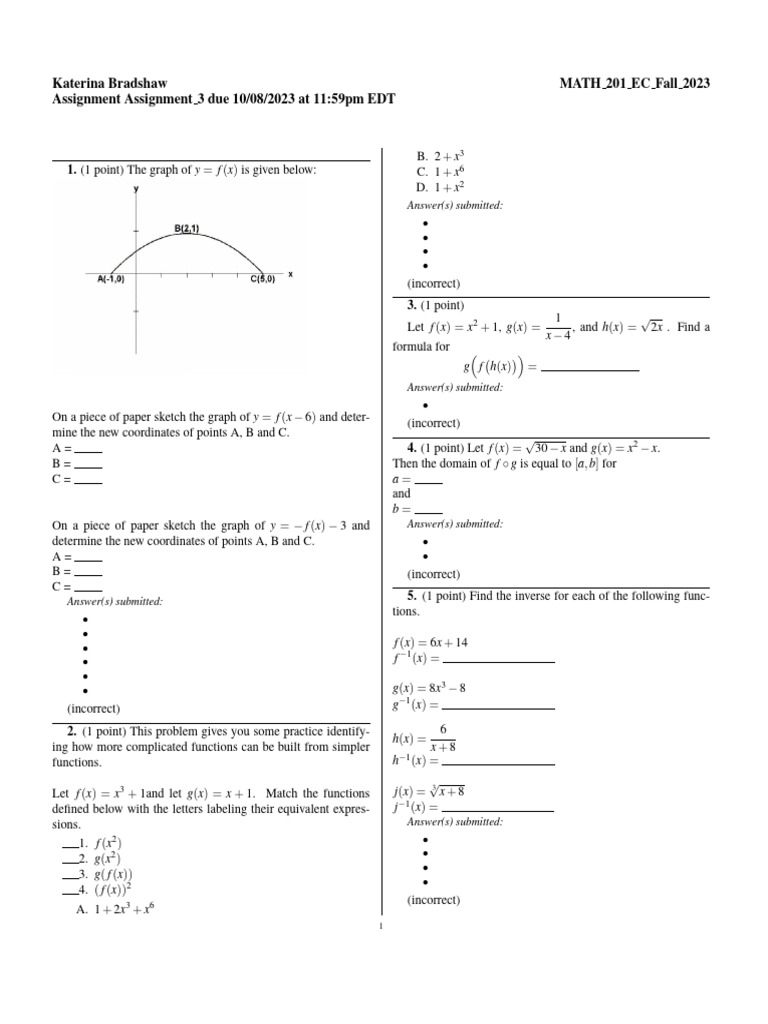 MATH 201 EC Fall 2023.k Brads - Assignment 3 | PDF | Mathematical ...