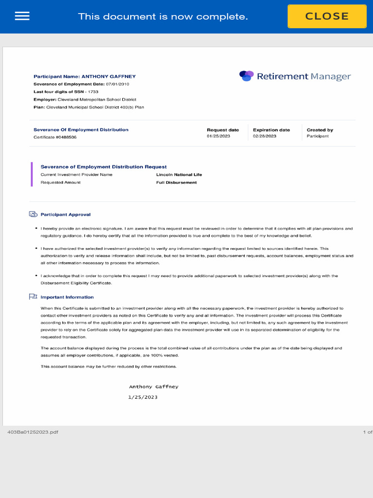 Review and Sign Document(s) DocuSign | PDF