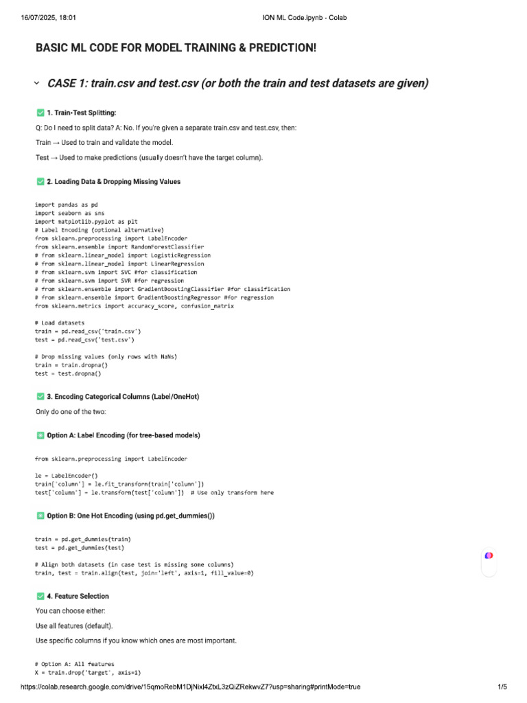 ION Basic ML Code | PDF