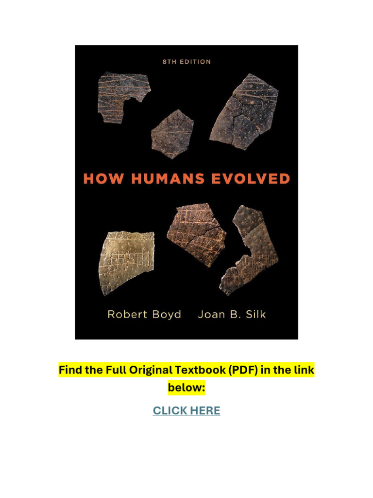 How Humans Evolved 8th Edition | PDF | Natural Selection | Gene