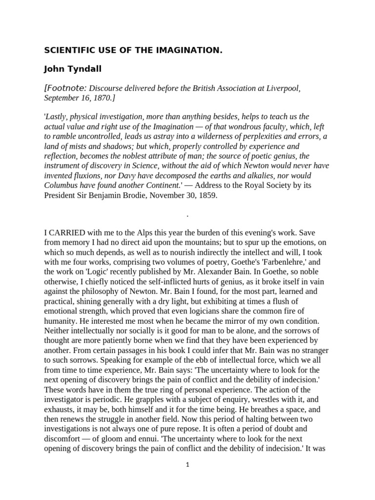 The Role of Imagination in Science | PDF | Light | Sound