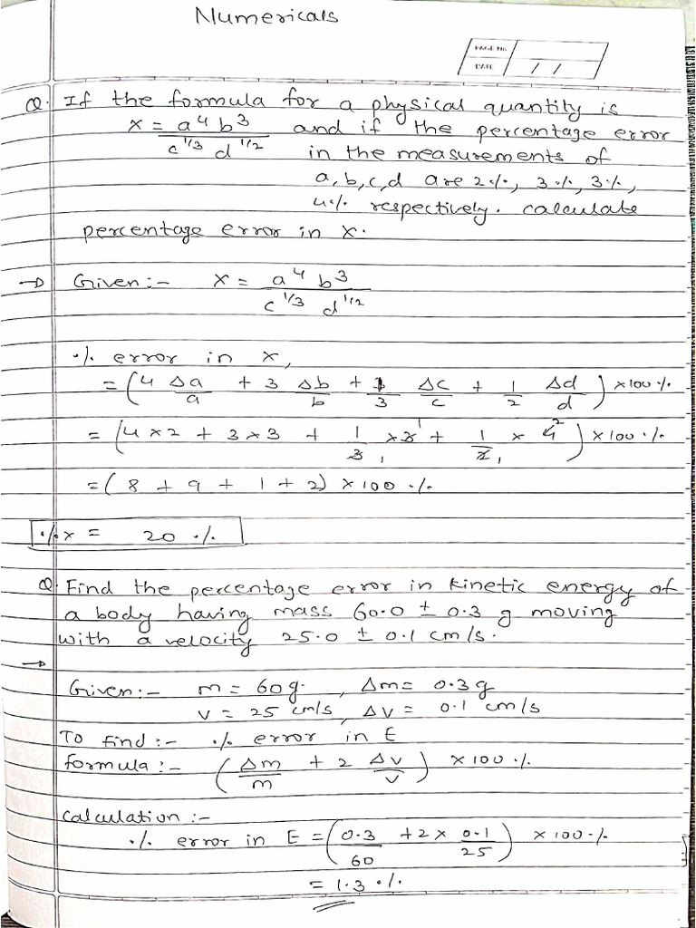 11 Phy Numerical | PDF