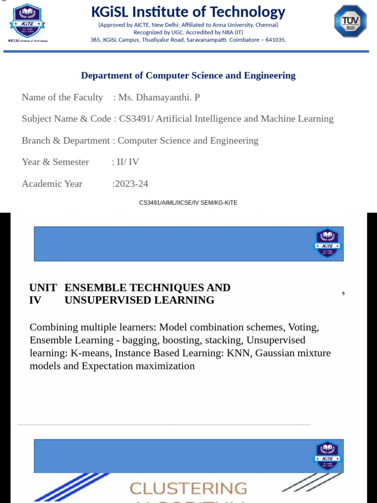 Unsupervised Learning - K-Means | PDF | Cluster Analysis | Machine Learning
