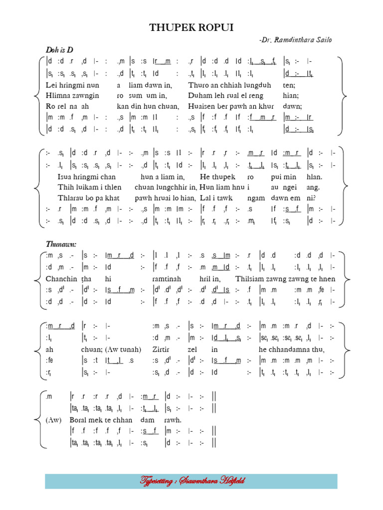 Thupek Ropui 1 1 | PDF