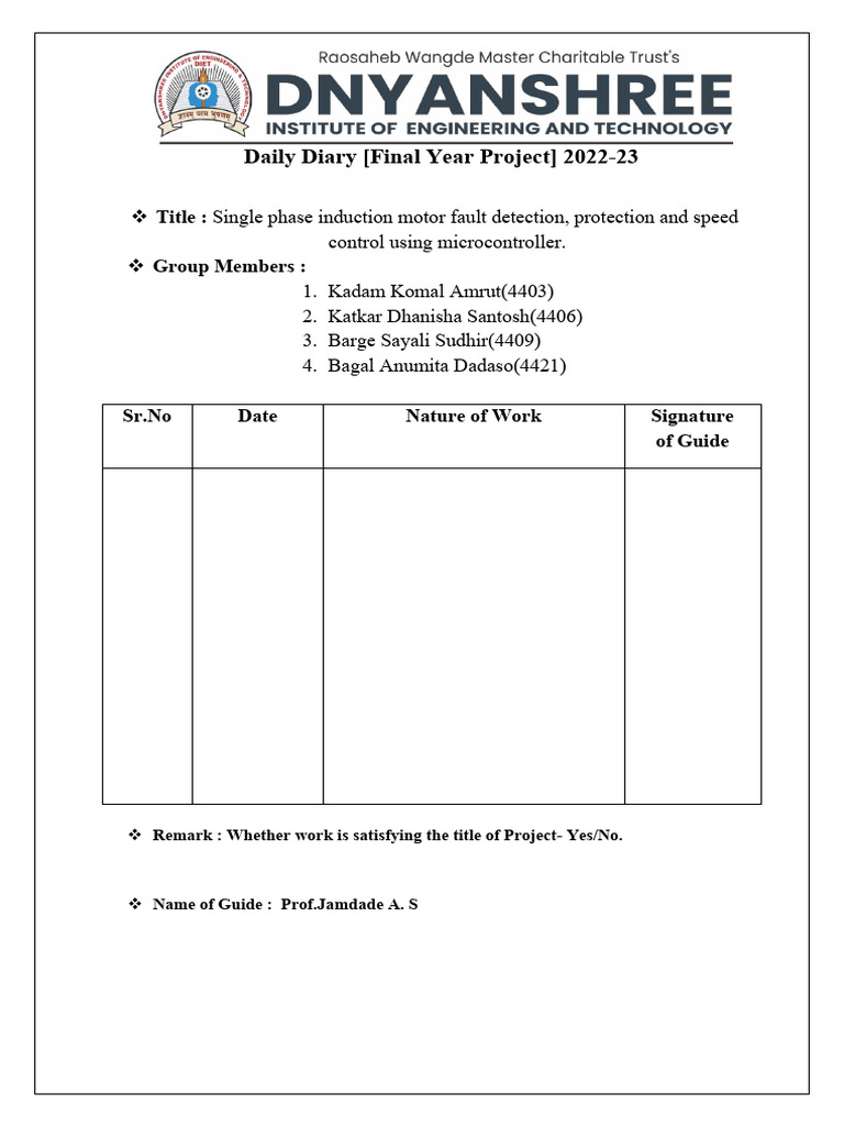 Daily Diary | PDF