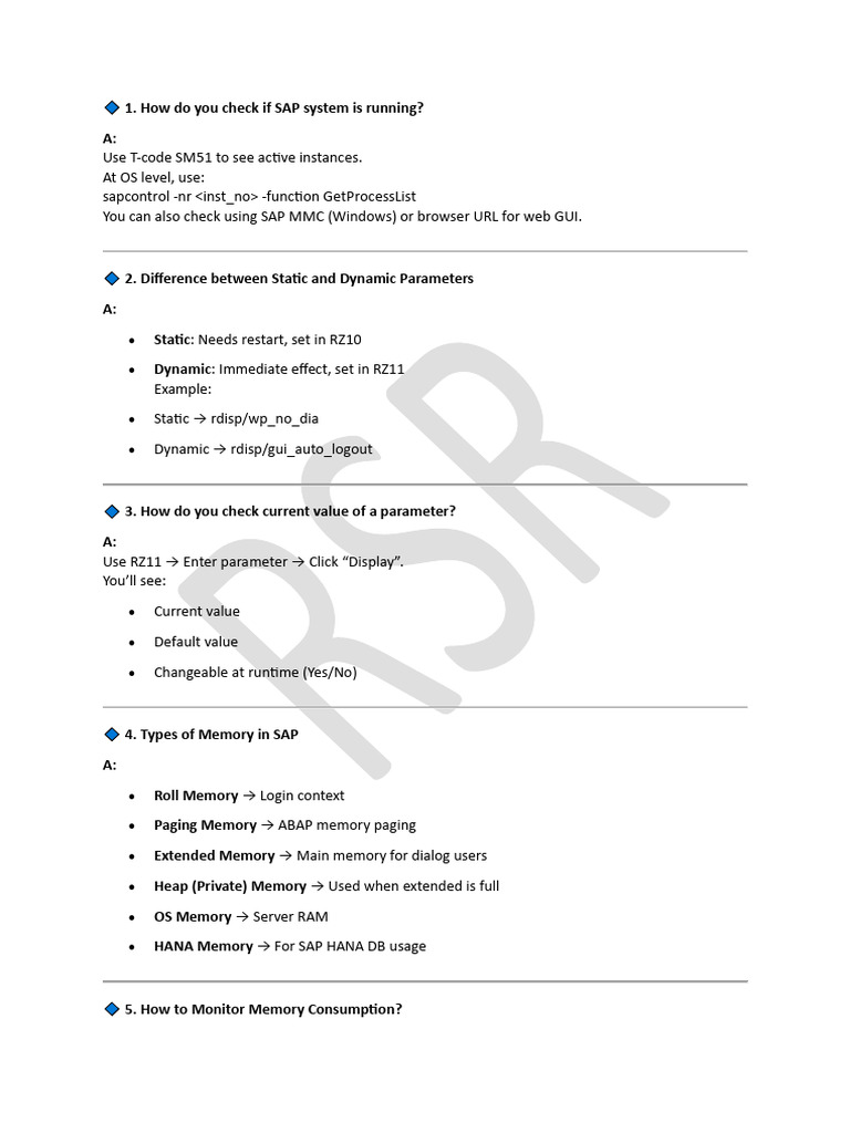 SAP BASIS Interview Questions and Answers-1 | PDF | Kernel (Operating System) | Software Engineering