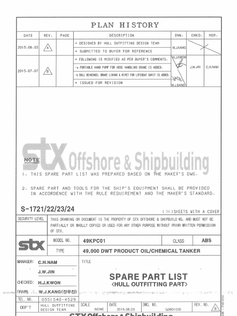 Hf8-Spare Part List (Hull Outfitting Part) | PDF