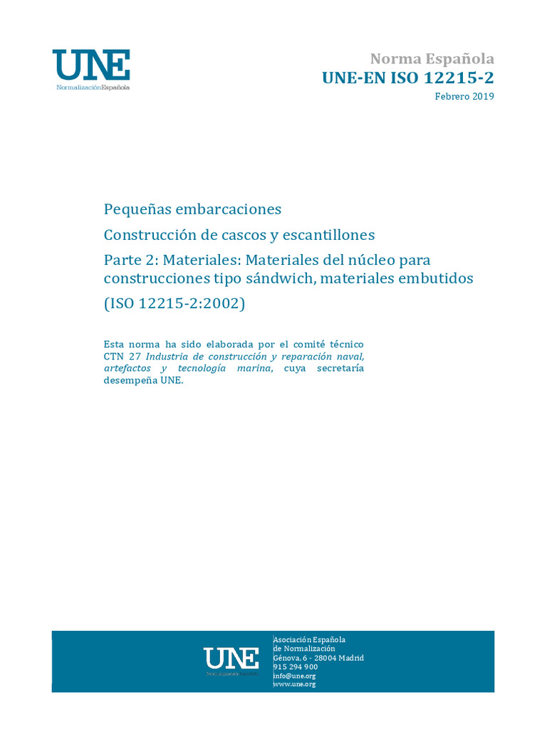 Une-En Iso 12215-2 2019 | PDF | Estandarización