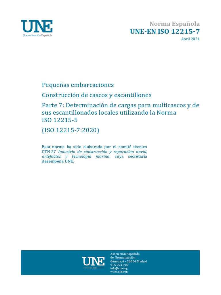 Une-En Iso 12215-7 2021 | PDF | Organización internacional para la ...