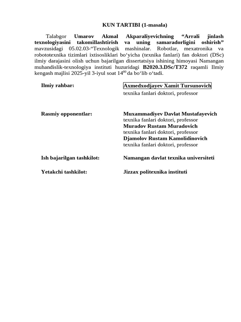 + Кун Тартиби 1-Masala | PDF