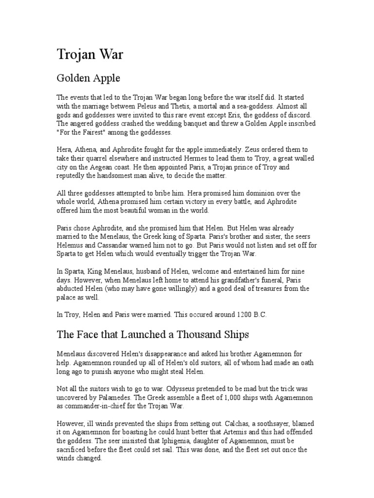 Trojan War1 | PDF | Trojan War | Paris (Mythology)