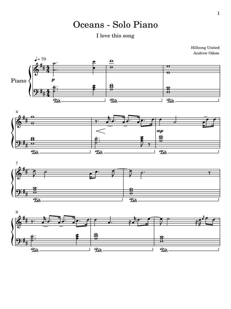 Oceans - Solo Piano | PDF