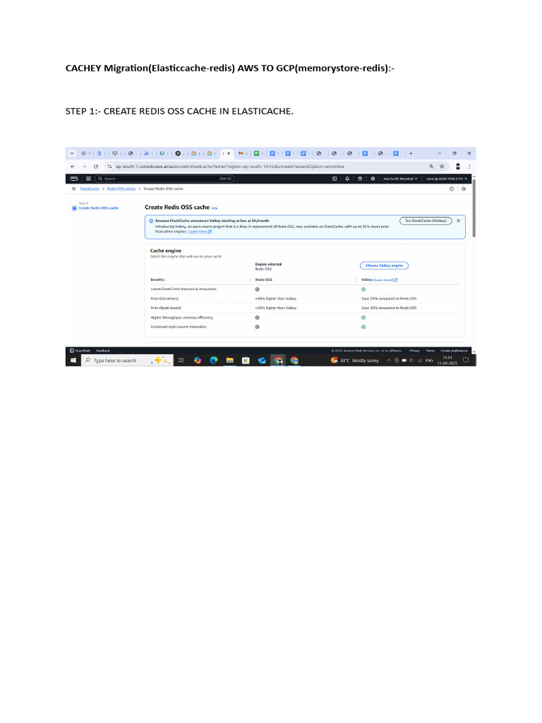 CACHEY Migration Aws To GCP | PDF | Cache (Computing) | Backup