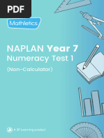 Year 7 NAPLAN Numeracy Practice Test | PDF | Rectangle | Geometry