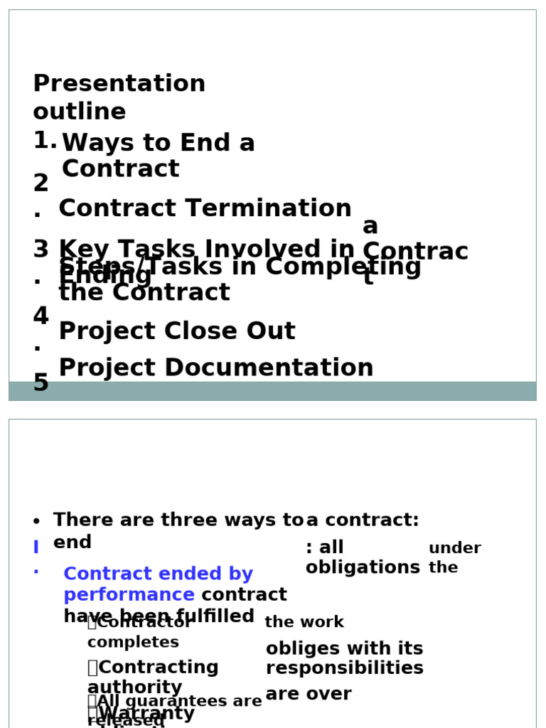 Contract Closure and Project Documentation | PDF | Bankruptcy | Employment