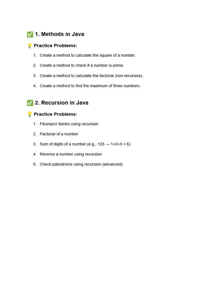 2 Methods, Recursion | PDF
