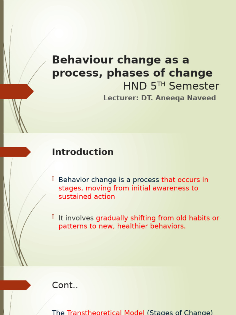 Phases of Behavior Change Explained | PDF