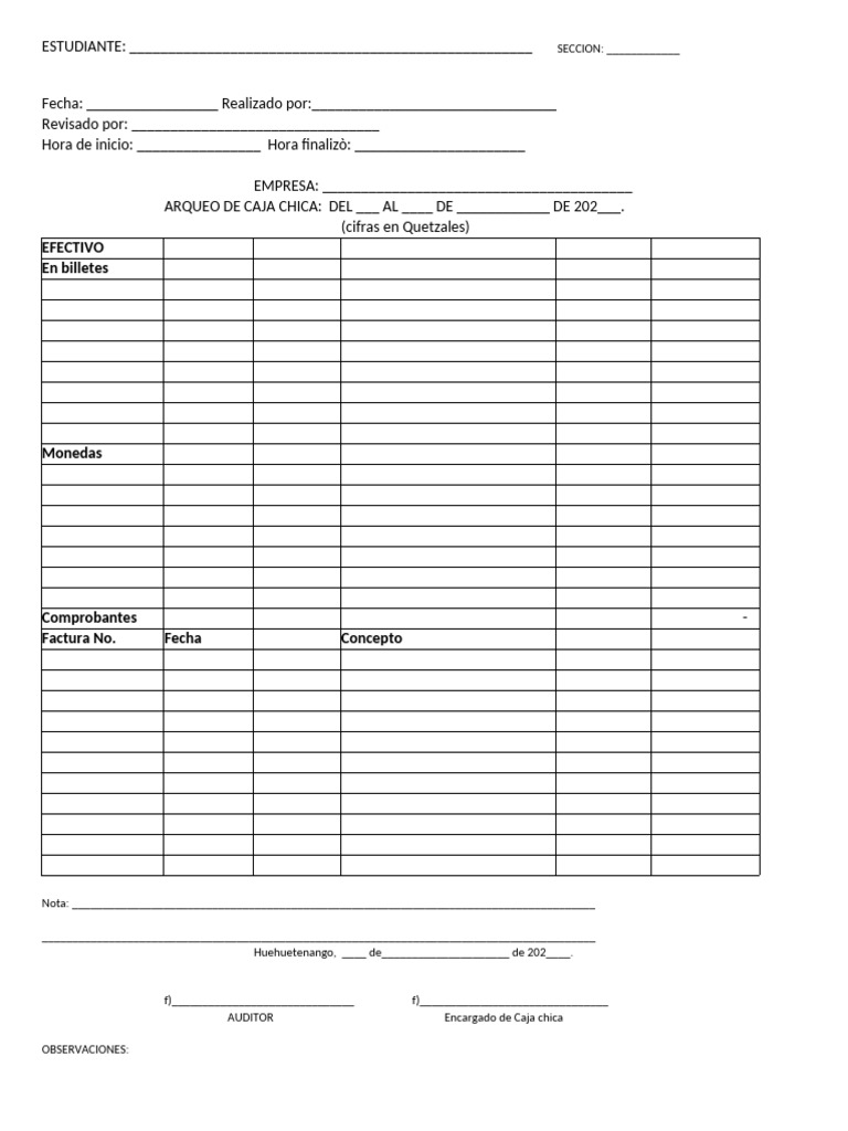 Arqueo Formsto | PDF