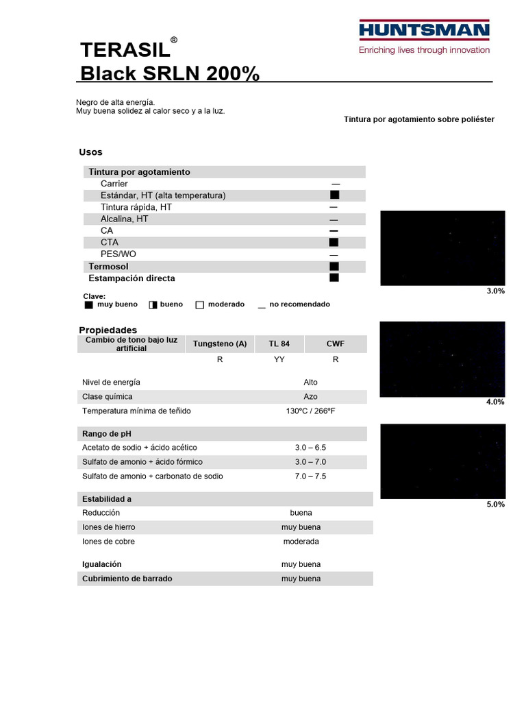 Propiedades y Usos de Terasil Black | PDF | Compuestos químicos | Átomos