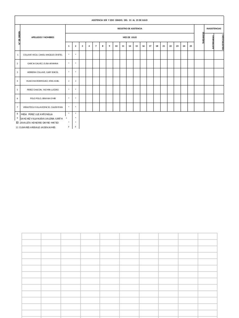 Excel2pdf Asistencia Julio 2025 1751460379521 | PDF