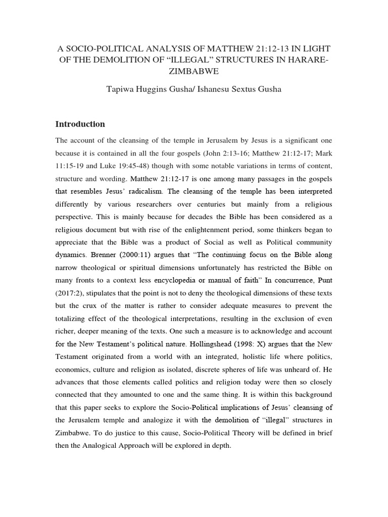Socio-Political Insights on Matthew 21:12-13 | PDF | Second Temple ...