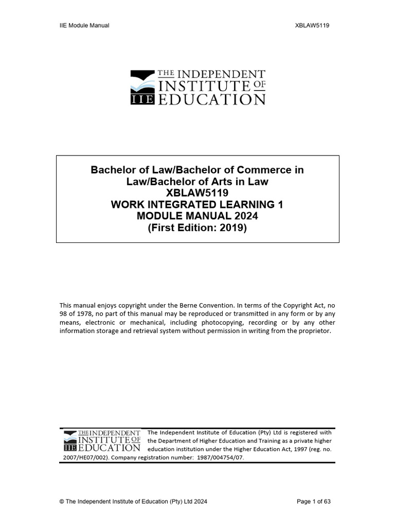 Work Integrated Learning Module Guide | PDF | Knowledge | Learning