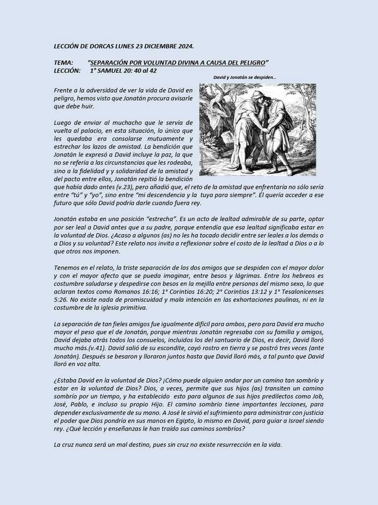 Lección de Dorcas Lunes 23 Diciembre 2024 | PDF | David | Primera ...