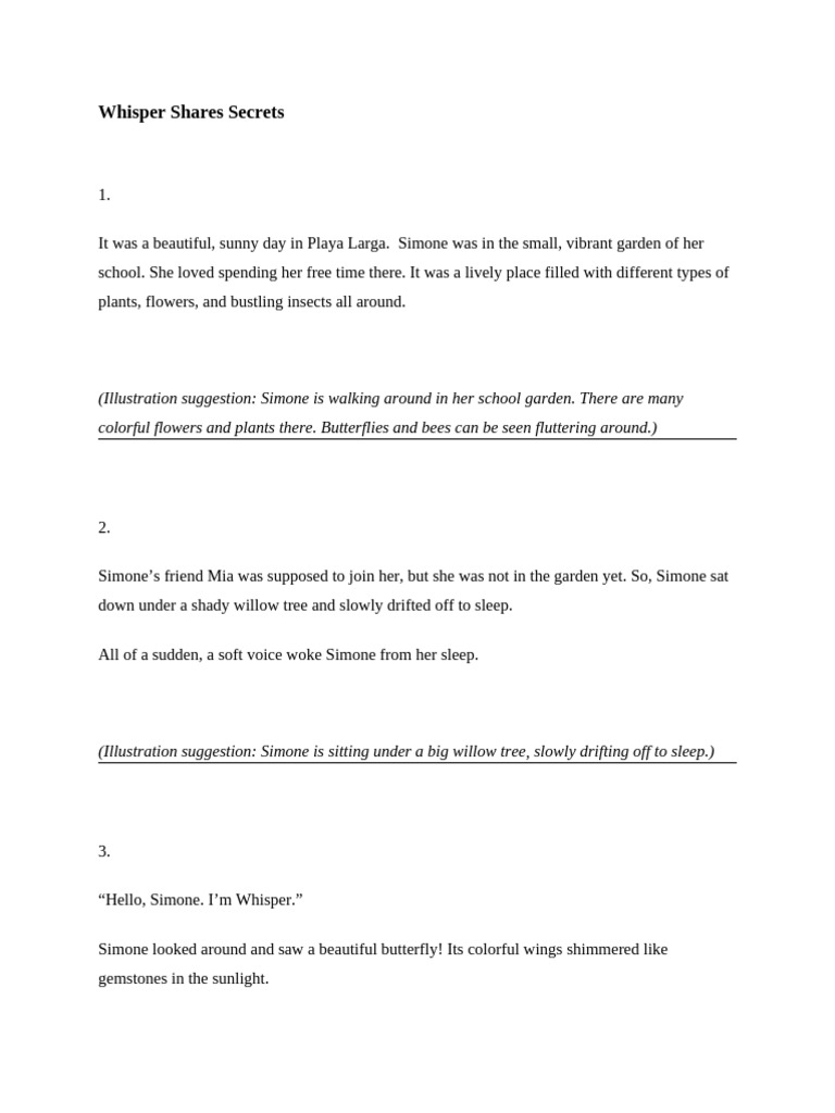 Whisper Shares Secrets - No Track - With Illustration Descriptions - V3 ...