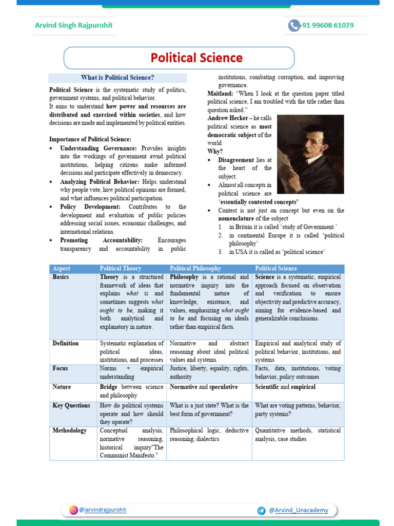 Evolution of Political Science Discipline | PDF | Science | Political ...