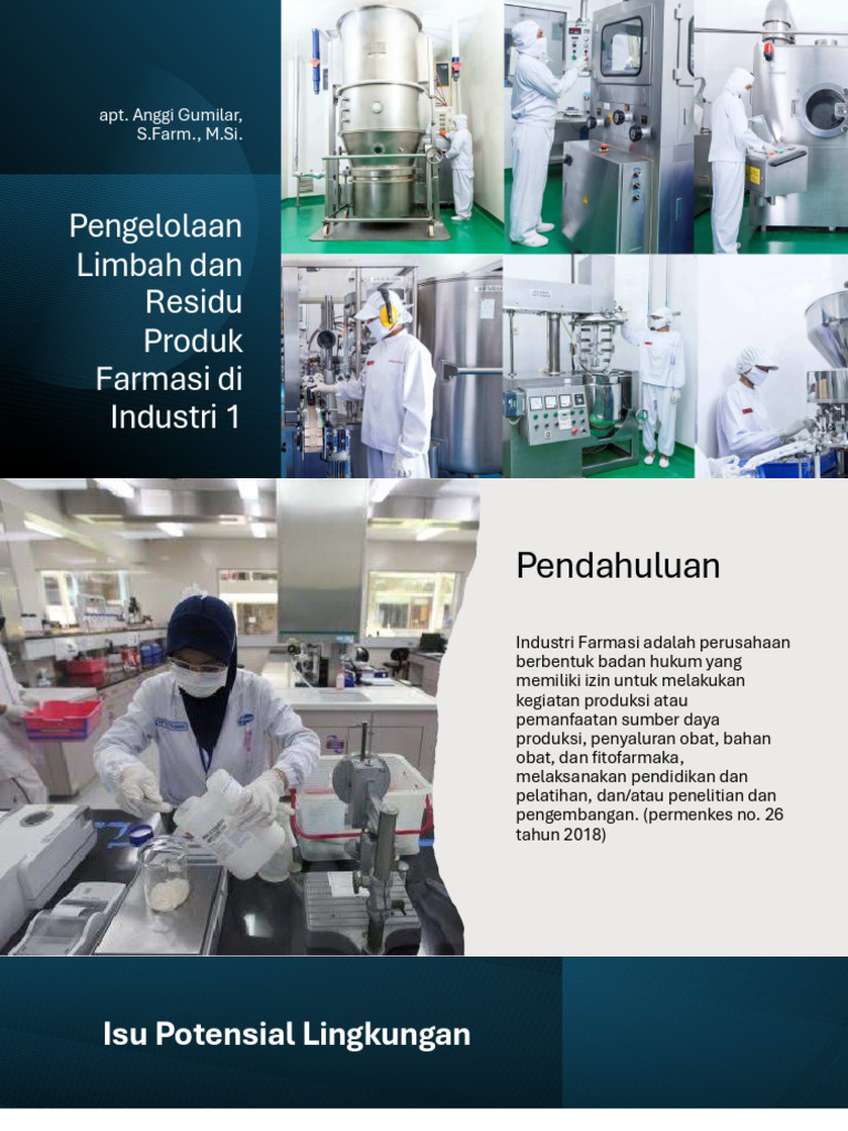 P12 - Pengelolaan Limbah Dan Residu Produk Farmasi Di Industri 1 | PDF