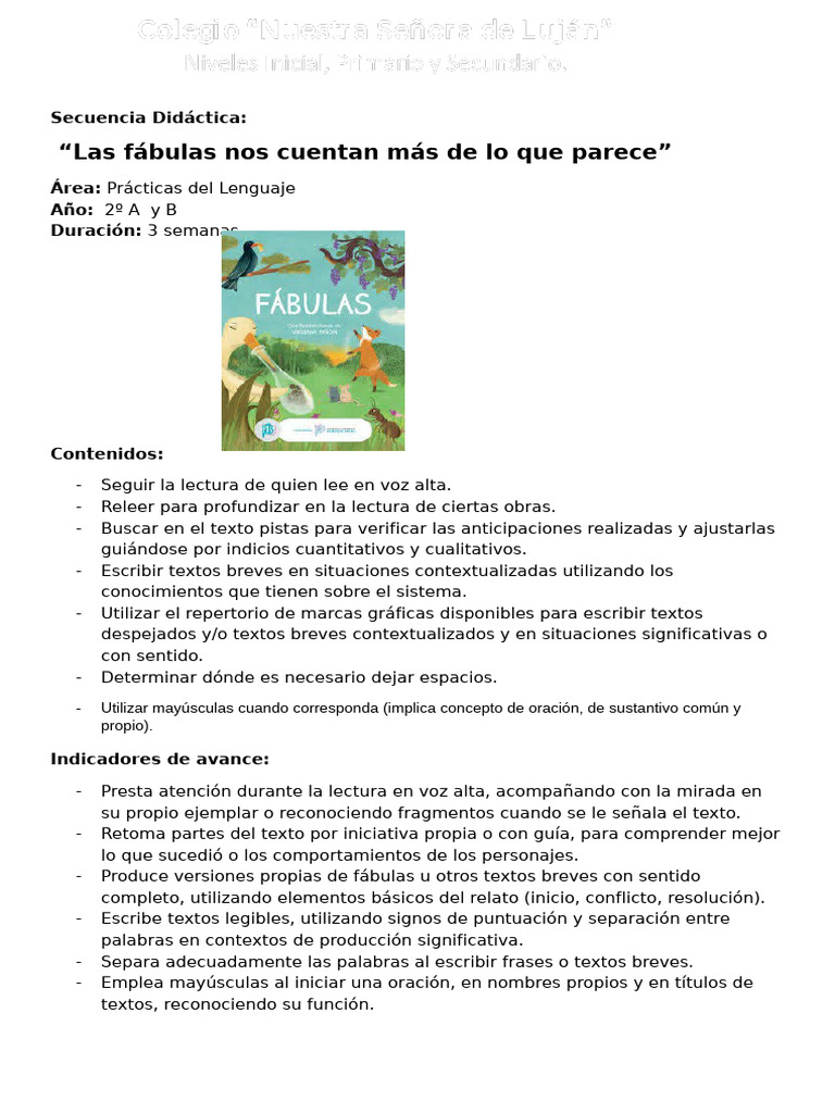 Fábulas: Lectura y Escritura Creativa | PDF | Puntuación | Comunicación ...
