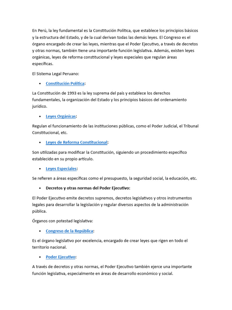 En Perú Y XSUS LEYES | PDF