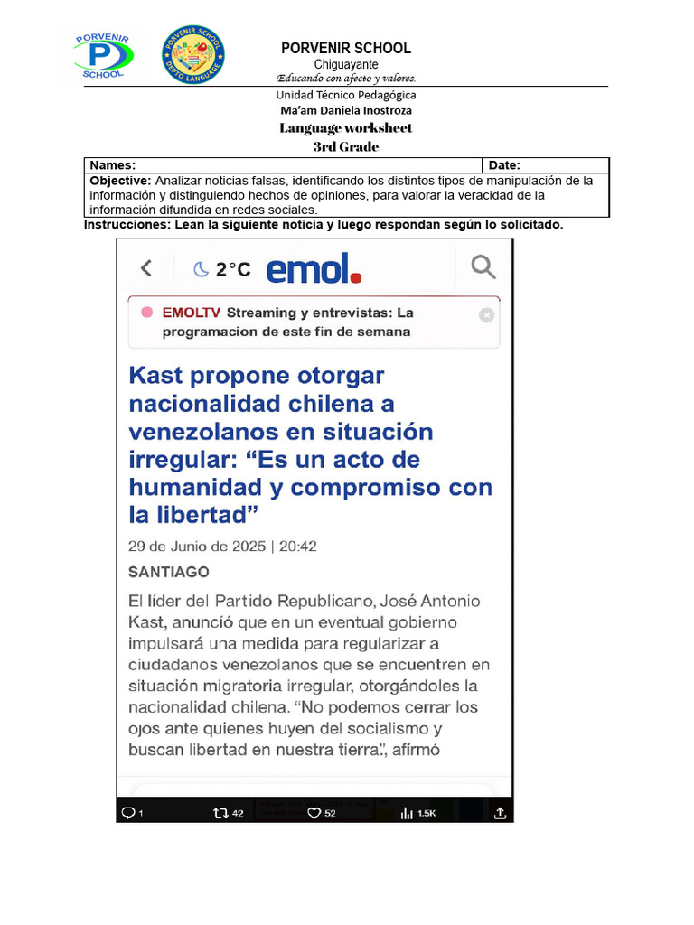 Clase Fake News | PDF | Comunicación humana | Aprendizaje
