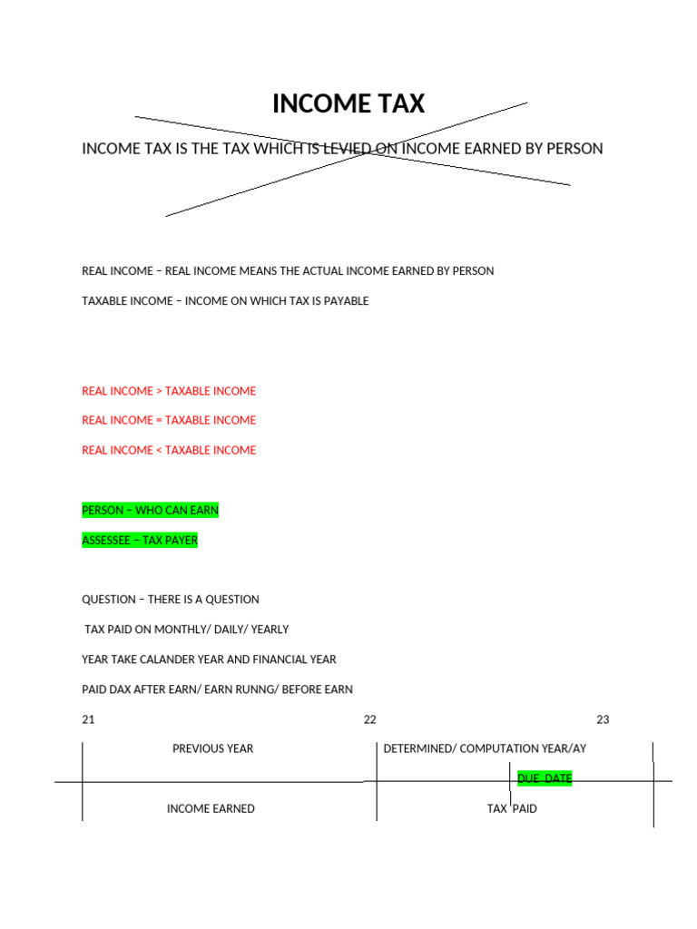 Income Tax Basic Knowledge | PDF