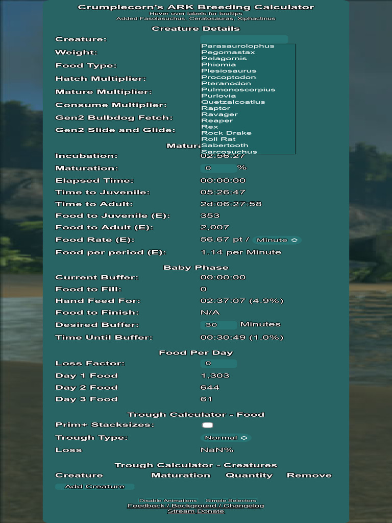 ARK Breeding Calculator | PDF | Birds | Zoology