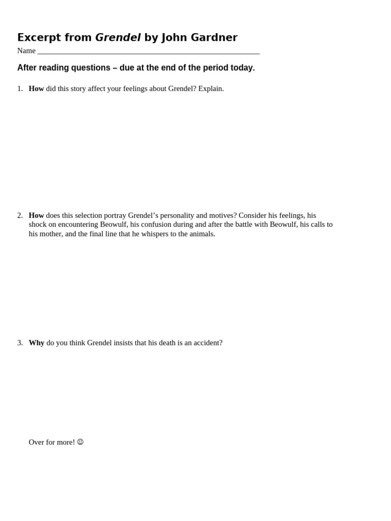 Excerpt From Grendel by John Gardner | PDF