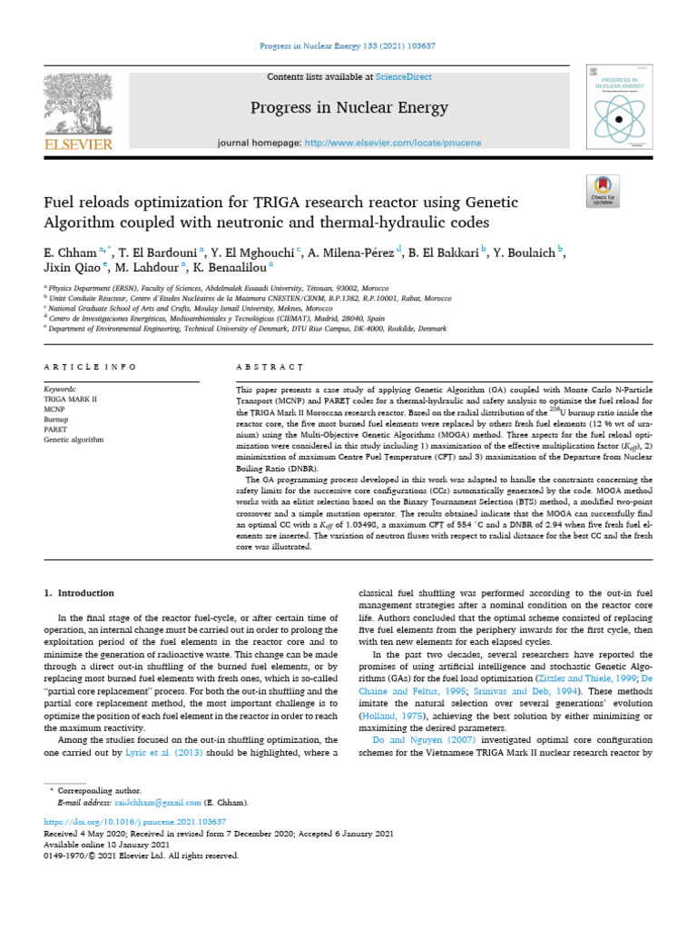 Fuel Reload Optimization for TRIGA Reactor | PDF | Nuclear Fuel ...